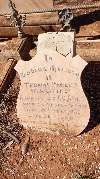 Thomas Harold CASEY - Western Australian Virtual Miners Memorial
