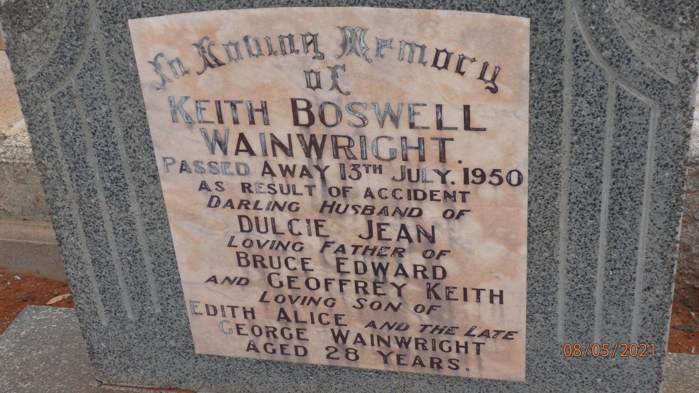 Keith Boswell WAINWRIGHT - Western Australian Virtual Miners Memorial