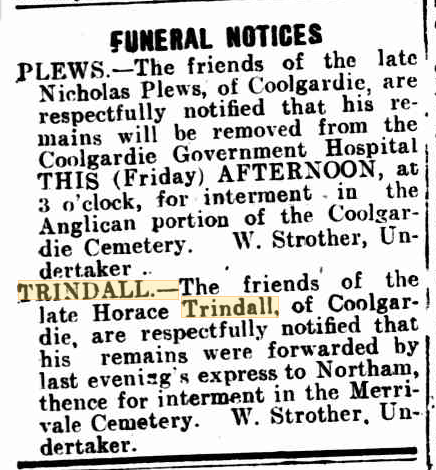 Nicholas John PLEWS - Western Australian Virtual Miners Memorial