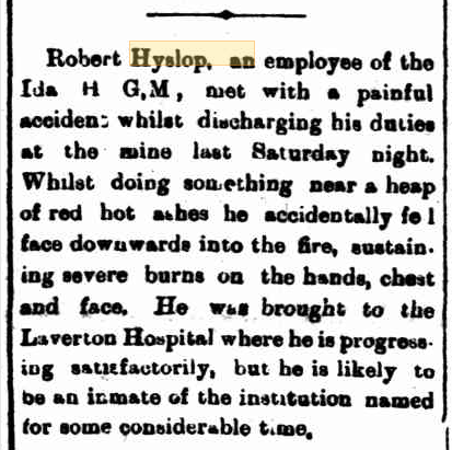 Robert HYSLOP - Western Australian Virtual Miners Memorial