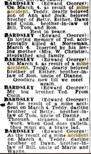 Edward George “Teddy” BARDSLEY - Western Australian Virtual Miners Memorial