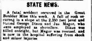 John Thomas “James” MAGOR - Western Australian Virtual Miners Memorial