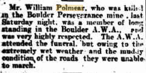 William John Langdon POLMEAR - Western Australian Virtual Miners Memorial