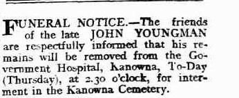 John Unite YOUNGMAN - Western Australian Virtual Miners Memorial