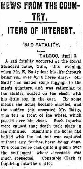 Edward BATTY - Western Australian Virtual Miners Memorial