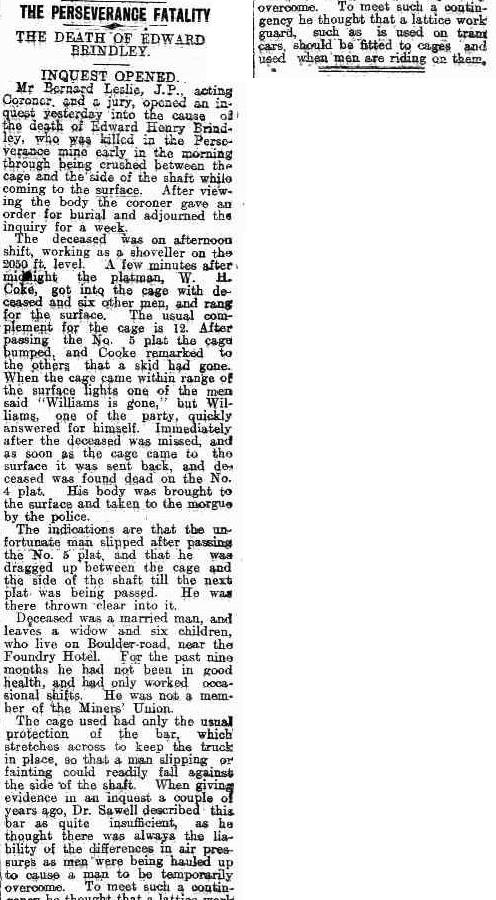 Edward Henry BRINDLEY - Western Australian Virtual Miners Memorial