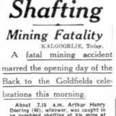 Arthur Henry DEERING - Western Australian Virtual Miners Memorial