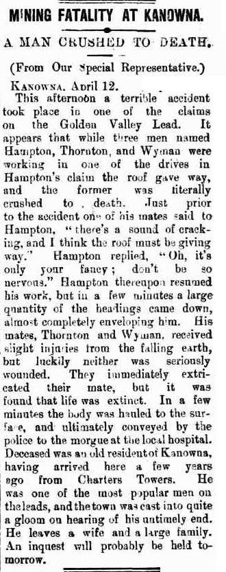 Robert Collett Edwin HAMPTON - Western Australian Virtual Miners Memorial