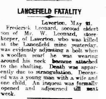Frederick Westbrook “Fred” LEONARD - Western Australian Virtual Miners Memorial