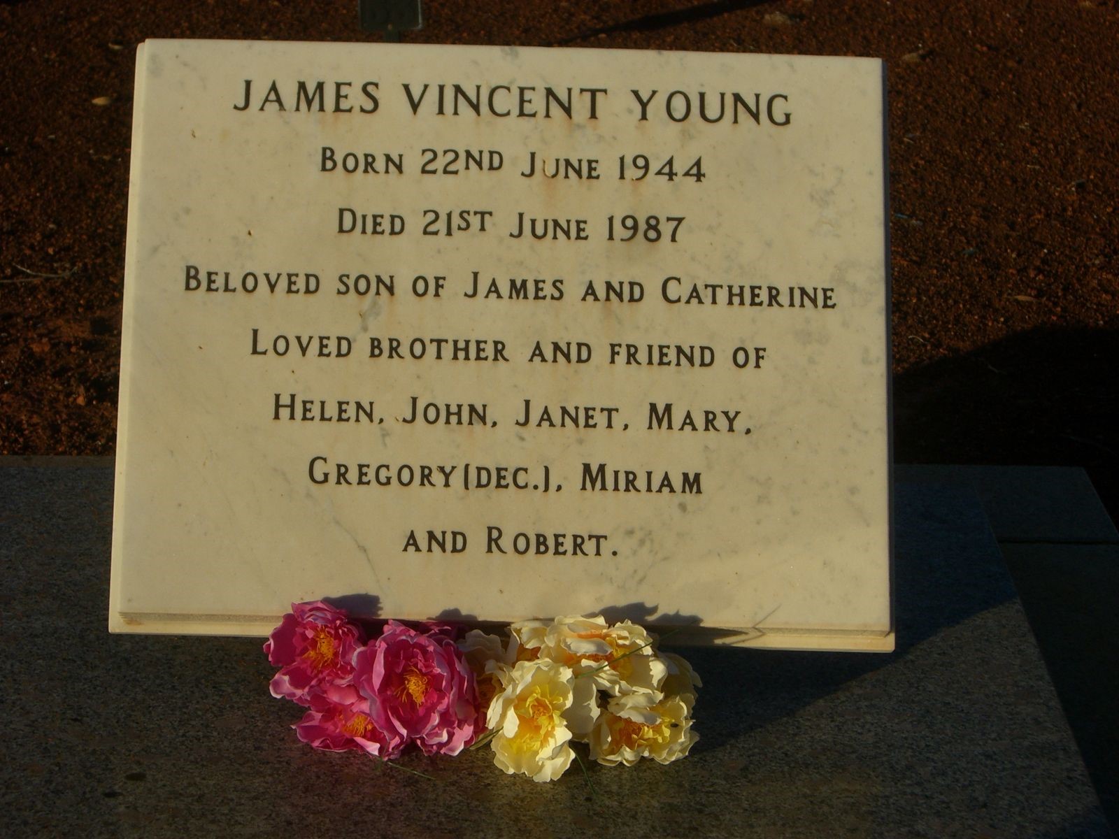 James Vincent YOUNG - Western Australian Virtual Miners Memorial
