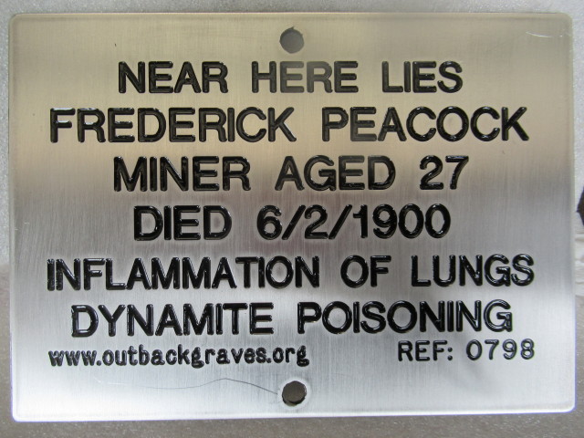 Frederick PEACOCK - Western Australian Virtual Miners Memorial