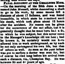 John MANSELL - Western Australian Virtual Miners Memorial