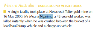 Moana Nui-A-Kiwa NGARIMU - Western Australian Virtual Miners Memorial