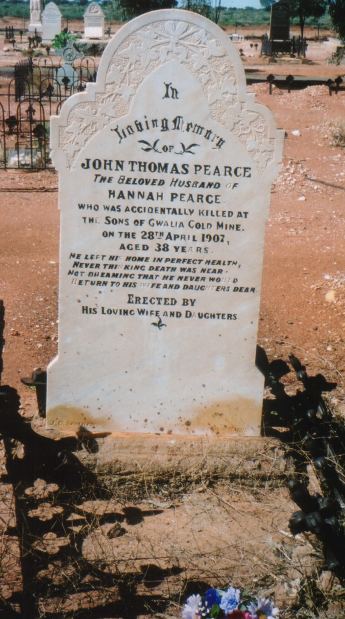 John Thomas PEARCE - Western Australian Virtual Miners Memorial