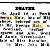 George MAIR - Western Australian Virtual Miners Memorial