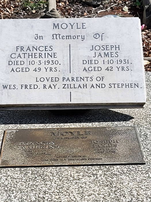 Joseph James MOYLE - Western Australian Virtual Miners Memorial