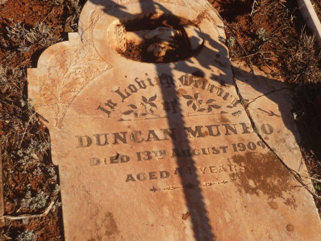 Duncan MUNRO - Western Australian Virtual Miners Memorial