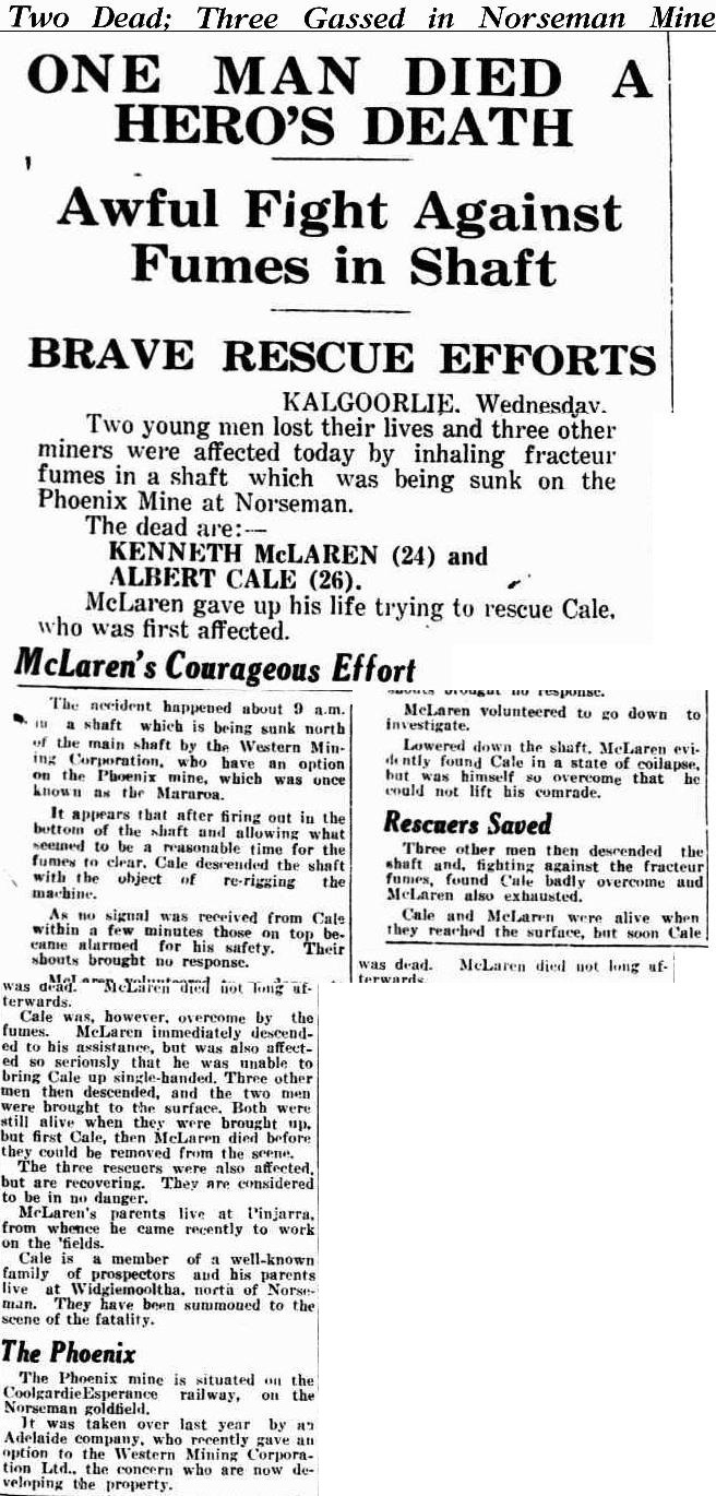 Kenneth McLAREN - Western Australian Virtual Miners Memorial