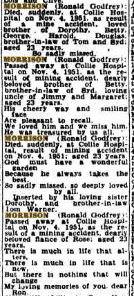 Ronald Godfrey MORRISON - Western Australian Virtual Miners Memorial