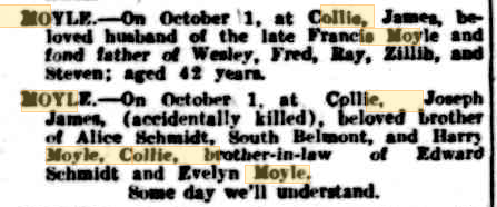 Joseph James MOYLE - Western Australian Virtual Miners Memorial