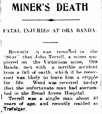 John TERRILL - Western Australian Virtual Miners Memorial